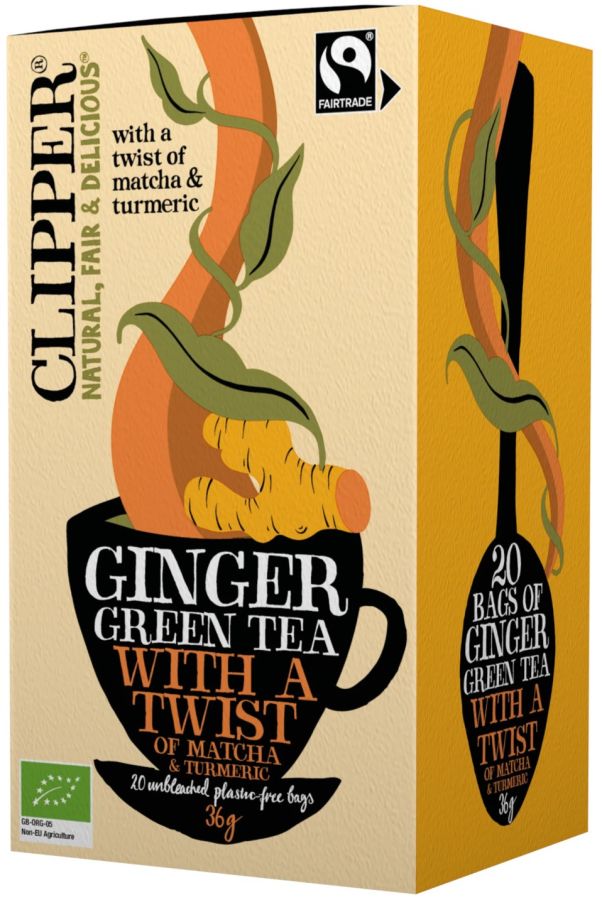 Clipper Organic Ginger Green Tea With A Twist Of Matcha & Turmeric, 20 ...