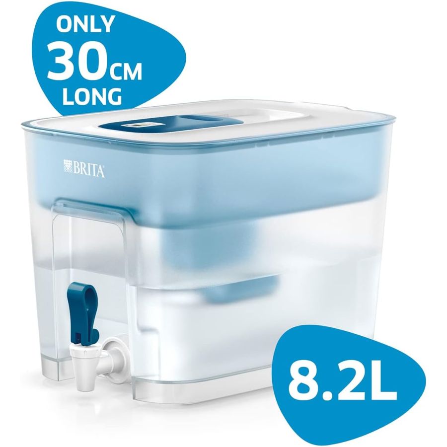 Brita Flow vattenfilterbehållare med kran 8,2 l, blå - Crema