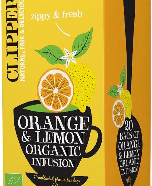 Clipper Organic Orange Lemon Infusion, 20 Tea Bags - Crema