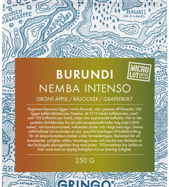 Gringo Nordic Burundi Nemba Intenso Red Bourbon 250 g Coffee Beans - Crema