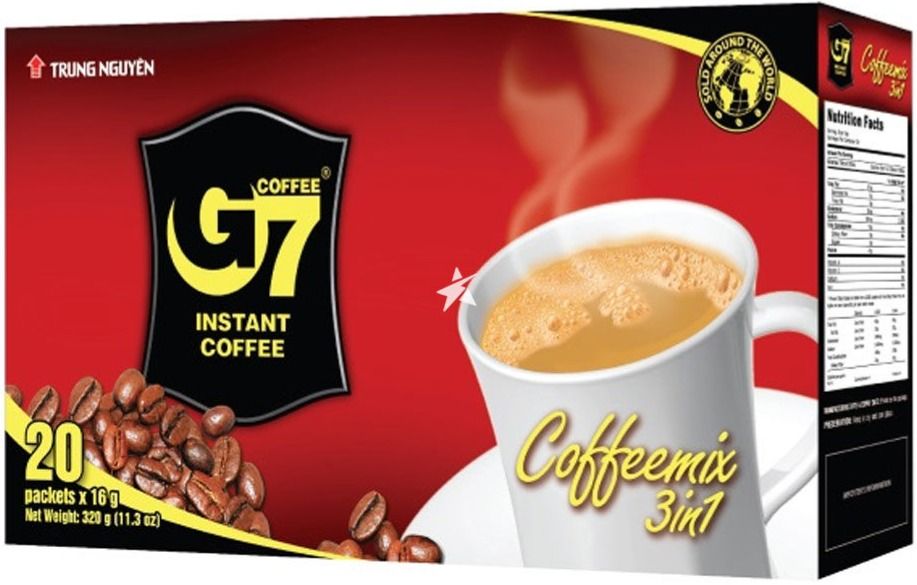 Trung Nguyen G7 gourmet snabbkaffe 3-in-1, 20 portionspåsar - Crema