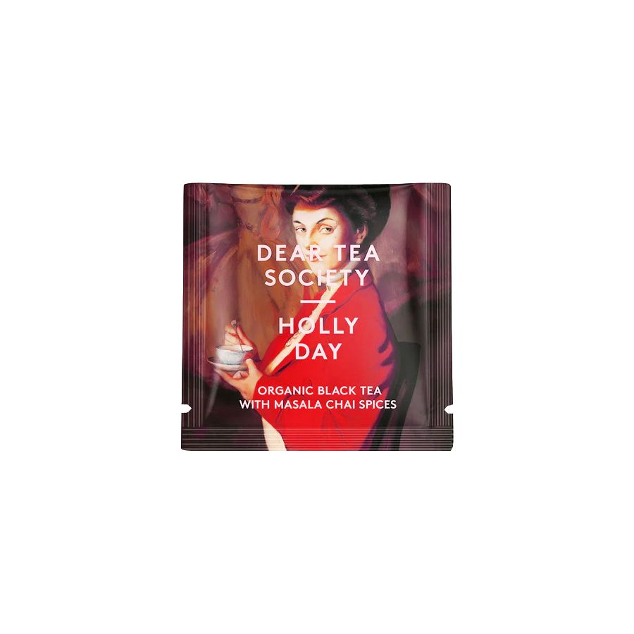 Dear Tea Society Holly Day ekologiskt svart te, 100 tepåsar - Crema