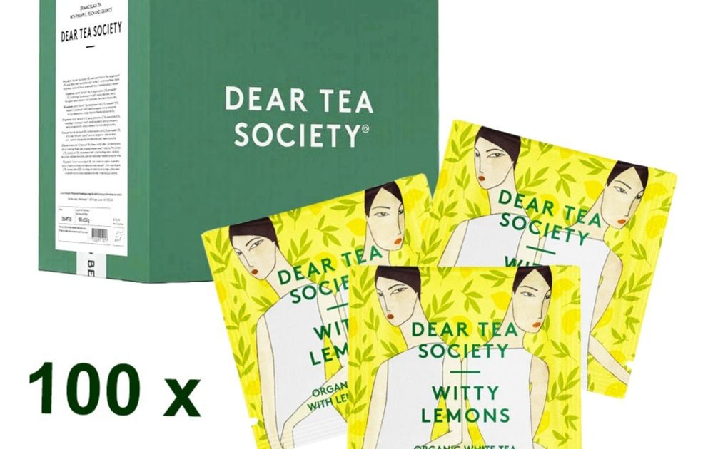 Dear Tea Society Witty Lemons ekologiskt vitt te, 100 tepåsar - Crema